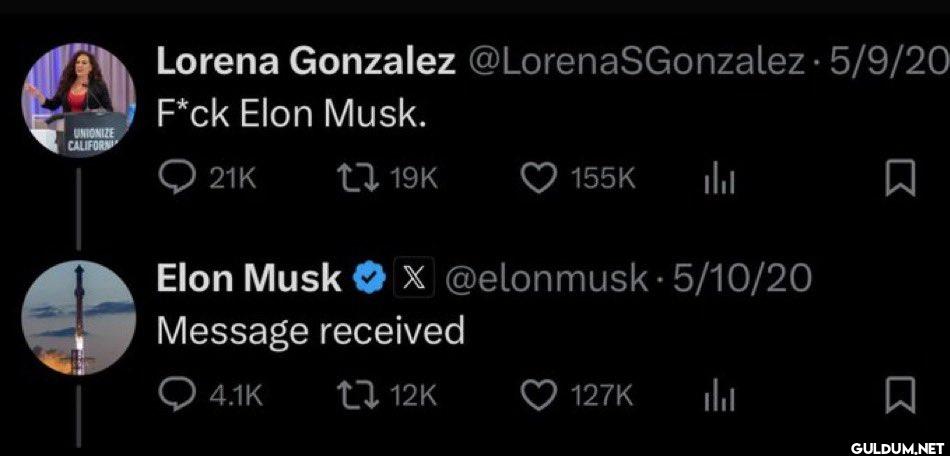 🤣🤣 UNIONIZE CALIFORN Lorena Gonzalez @LorenaSGonzalez 5/9/20 F*ck Elon ...